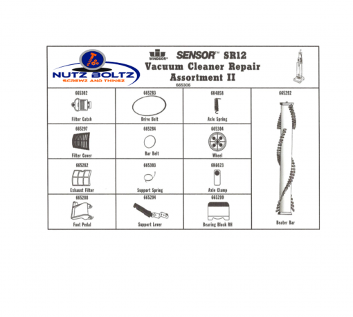 WINDSOR SENSOR SR12 - VACUUM CLEANER REPAIR ASSORTMENT ll - Nutz, Boltz ...